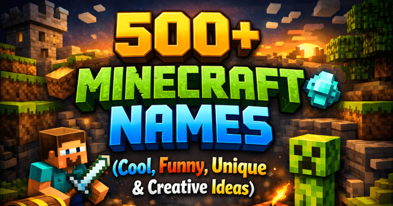 500+ Minecraft Names (Cool, Funny, Unique & Creative Ideas)